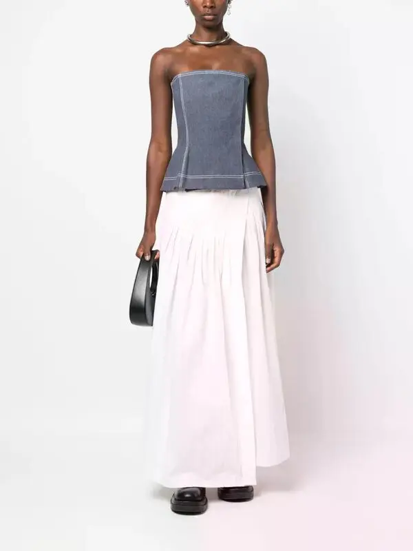 IOANA CIOLACU Strapless Bustier Top With Contrast Stitching