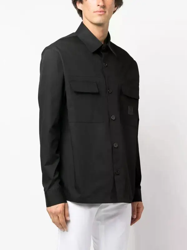 Balmain Logo-patch Cotton Shirt