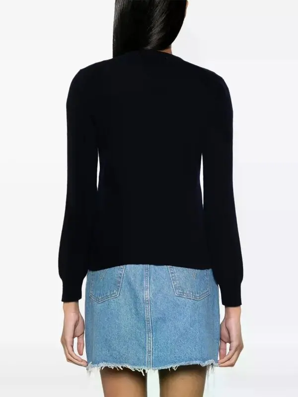 Play Comme Des Garcon V-neck Wool Sweater With Heart Patch