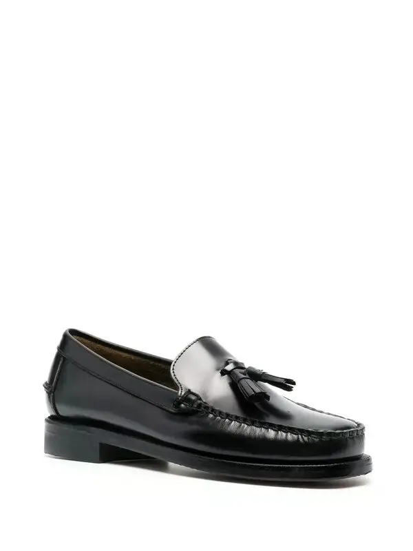 SEBAGO Tassel Detail Calf Leather Loafers - Black
