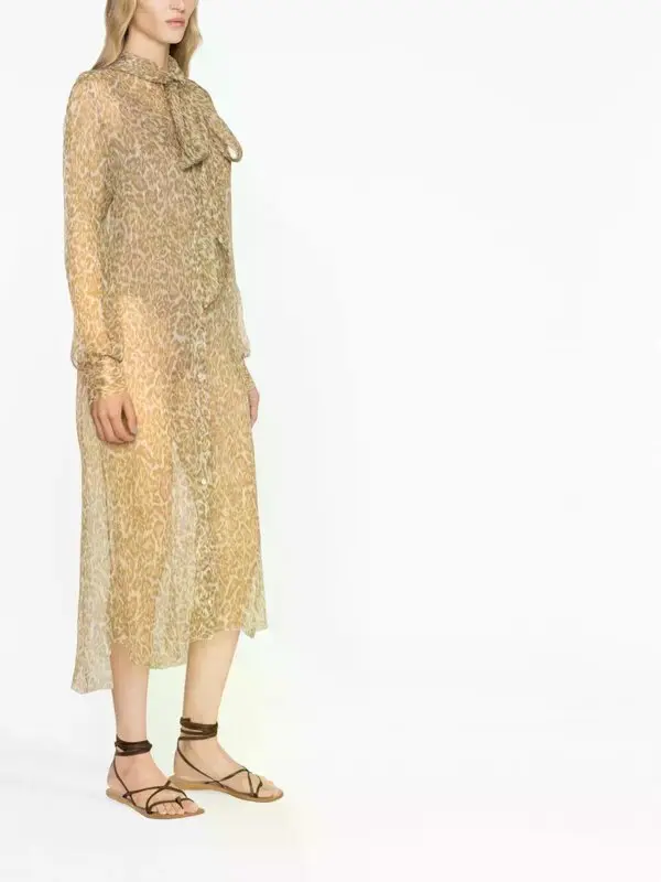 Ermanno Scervino Sheer Silk Blend Midi Dress