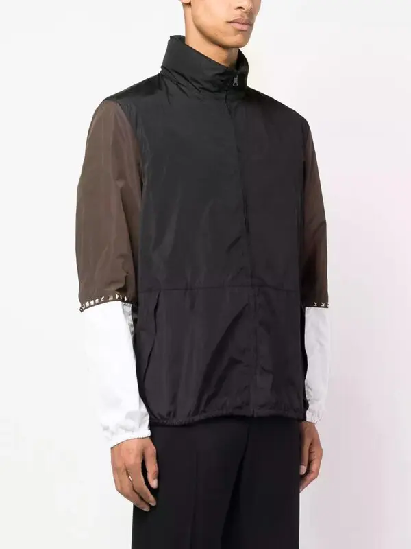 Valentino Garavani Rockstud-embellished Color-block Jacket