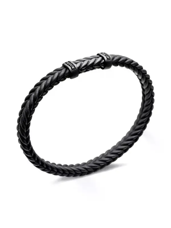David Yurman Chevron Braided Bracelet With Diamonds