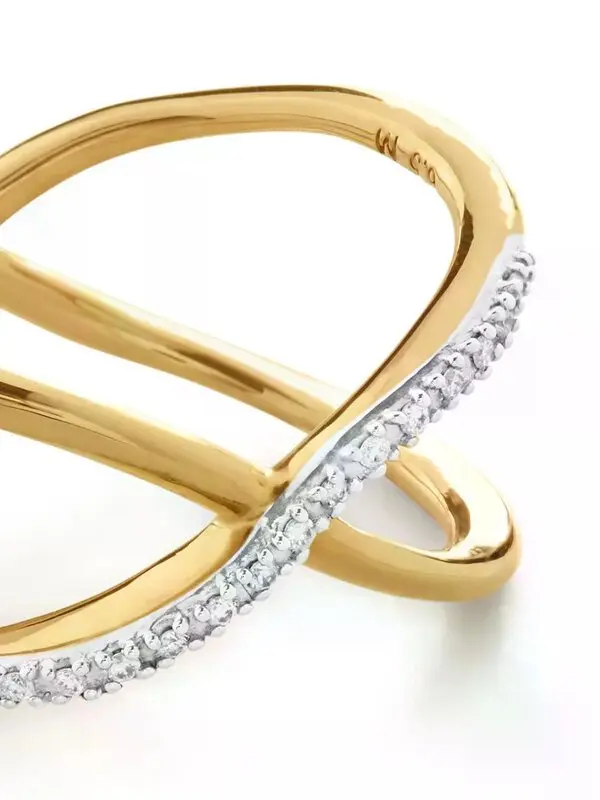 Monica Vinader Riva Diamond Kiss Ring - Gold