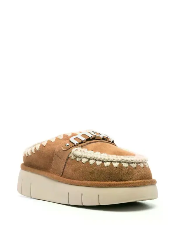 Mou Logo-plaque Chunky Slippers - Brown
