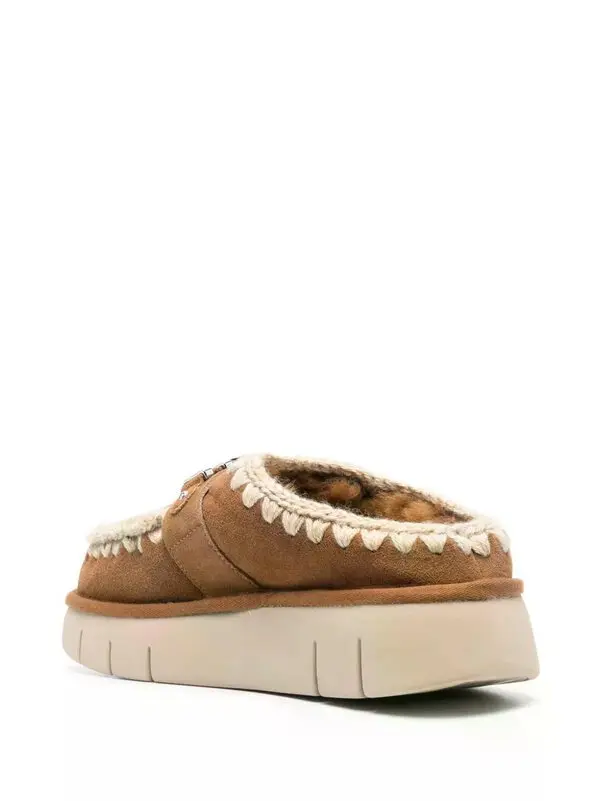 Mou Logo-plaque Chunky Slippers - Brown