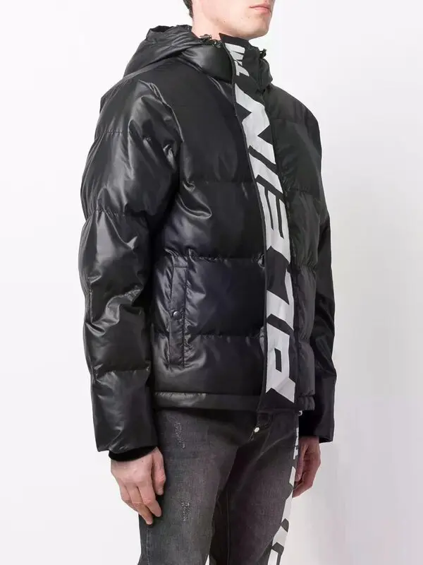 Philipp Plein Logo Print Padded Hooded Jacket
