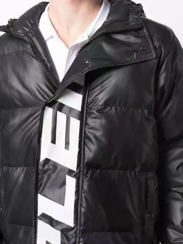 Philipp Plein Logo Print Padded Hooded Jacket