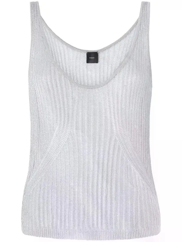 Pinko Ribbed Knit Tank Top - Grey