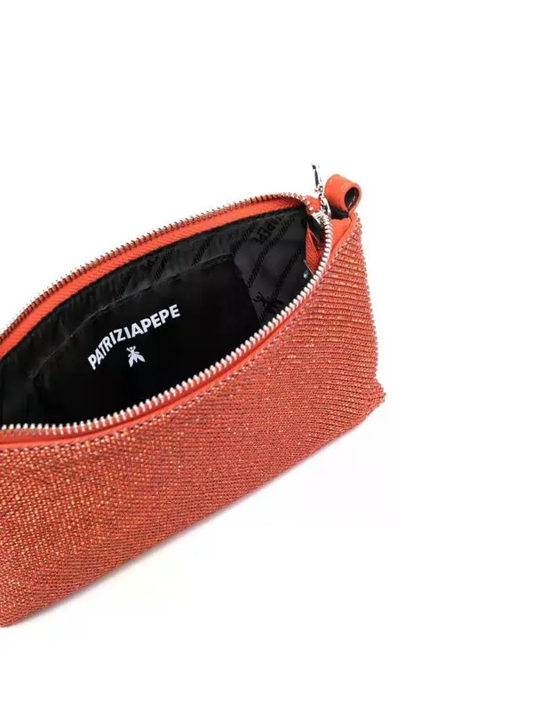 Patrizia Pepe Maxi Chain Rhinestone Clutch Bag