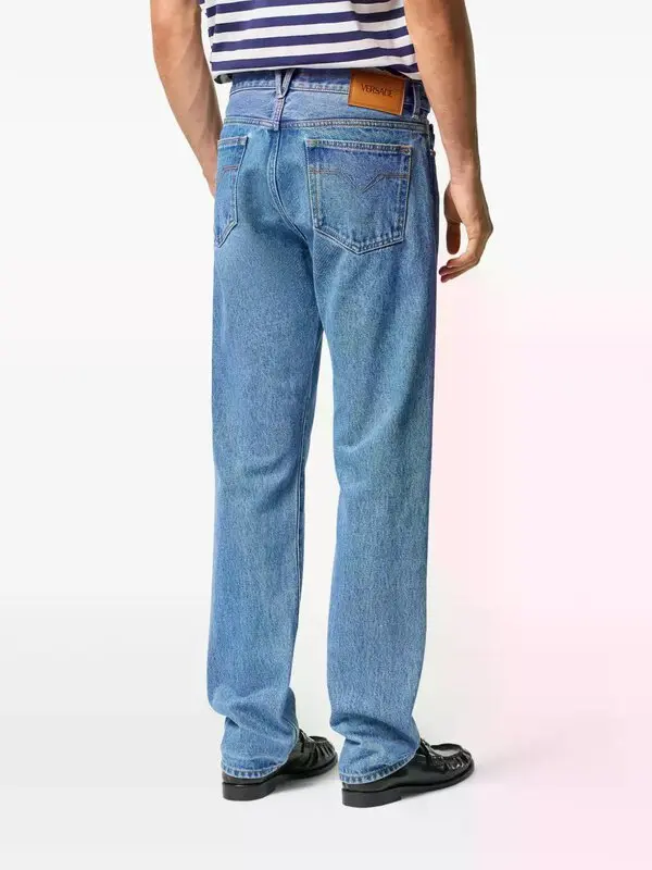 Versace Medusa Biggie Straight-leg Jeans - Blue