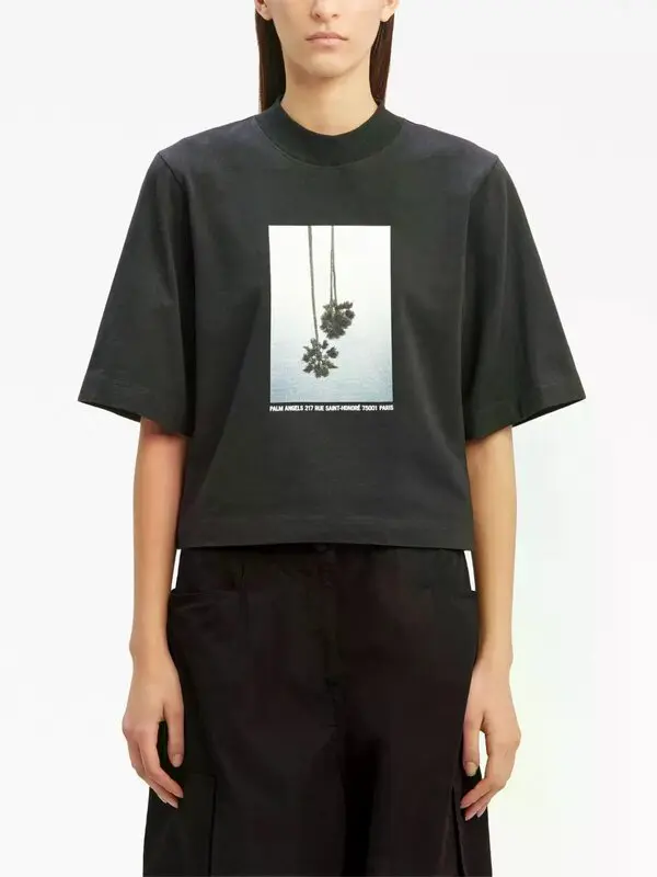 Palm Angels Mirage Cotton T-shirt With Photograph Print