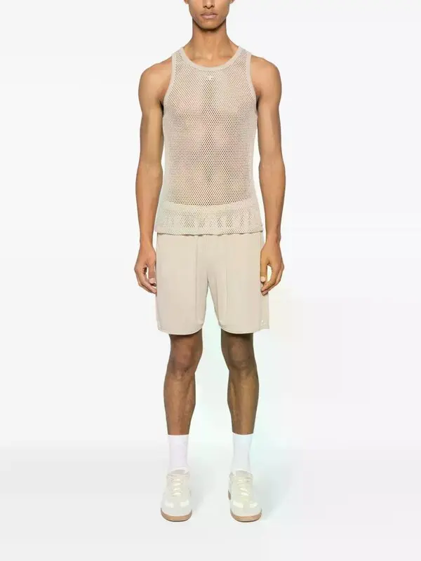 COURREGES Appliqué Logo Track Shorts - Neutrals