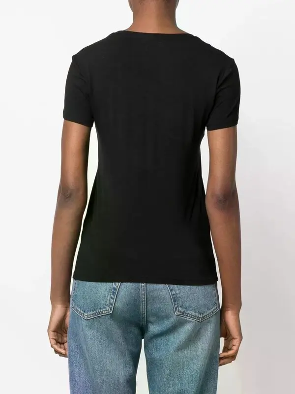 Patrizia Pepe Rhinestone Logo T-shirt - Black