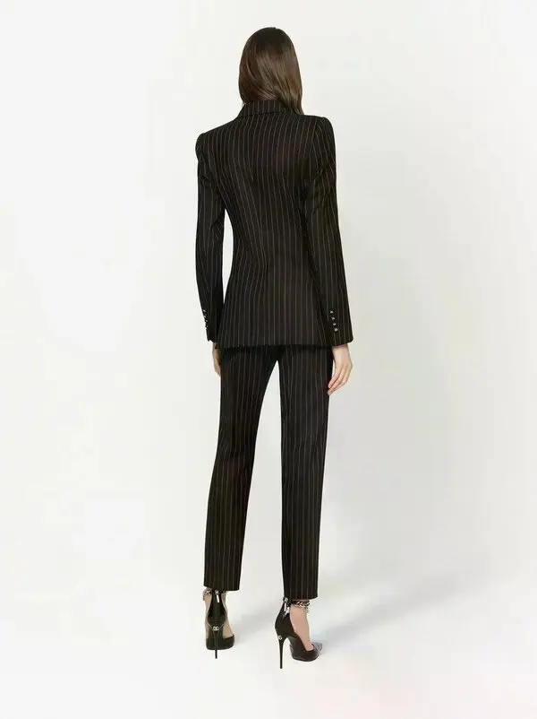 Dolce & Gabbana Striped Double-breasted Blazer - Black