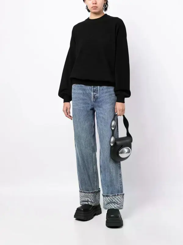 Alexander Wang Logo-embroidered Ribbed Sweater