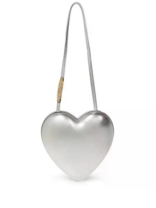 Moschino Heart-shaped Shoulder Bag - Silver