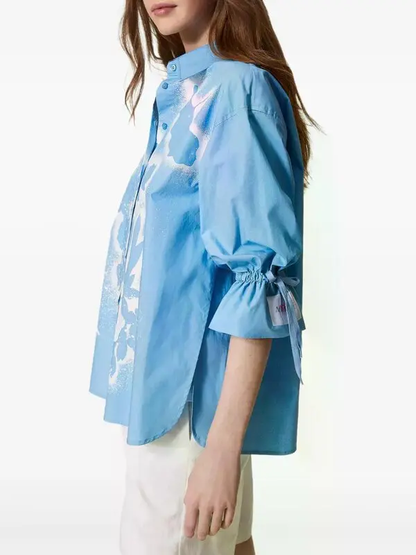 TWINSET Spray-paint Effect Shirt With Drawstring Cuffs