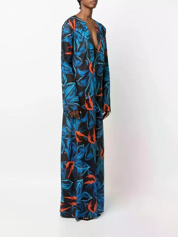 LOUISA BALLOU Abstract Print Maxi Dress