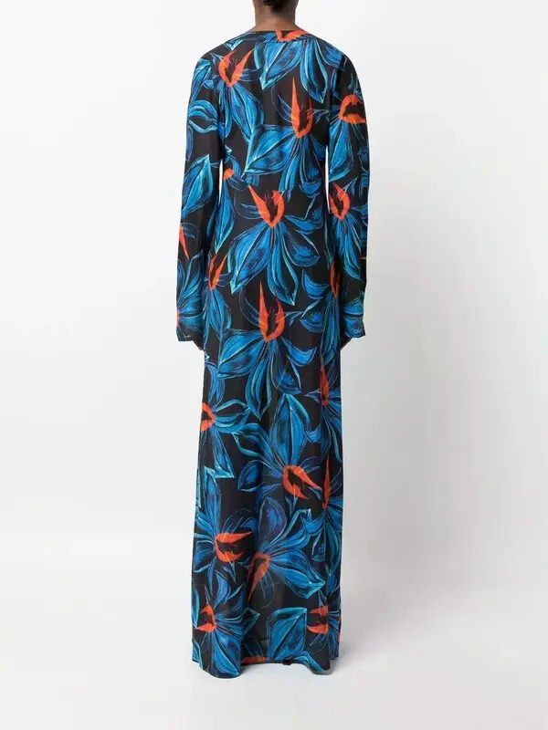 LOUISA BALLOU Abstract Print Maxi Dress