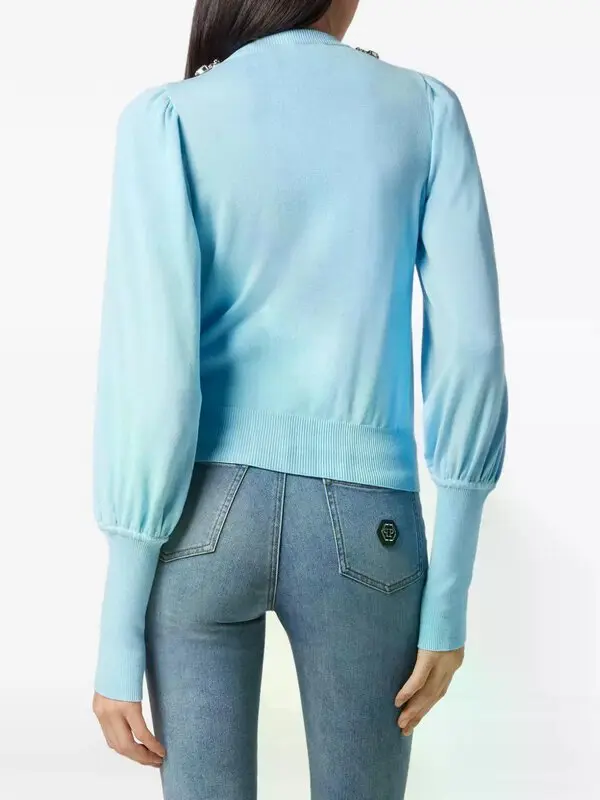 Philipp Plein Embellished Puff Sleeve Sweater