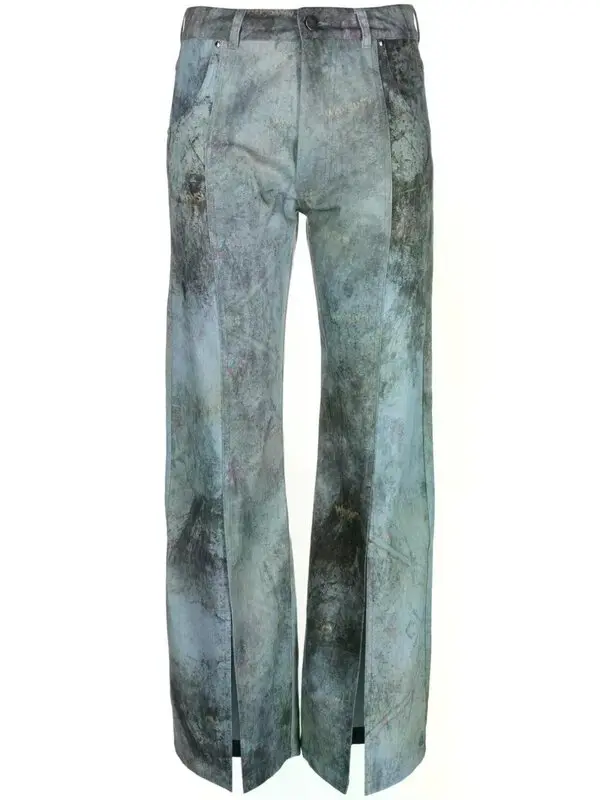 WEINSANTO Stud-embellished Bootcut Trousers - Blue
