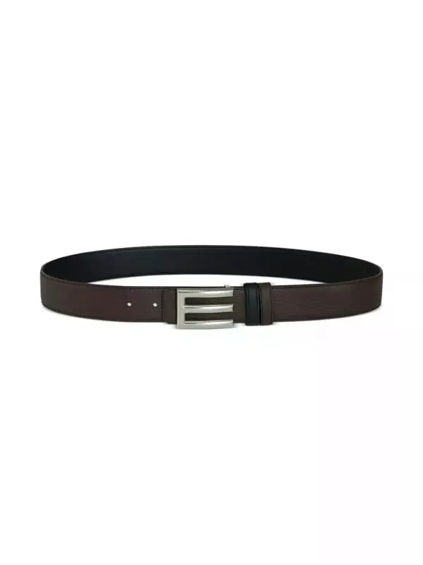 Etro Leather Belt With Logo Buckle