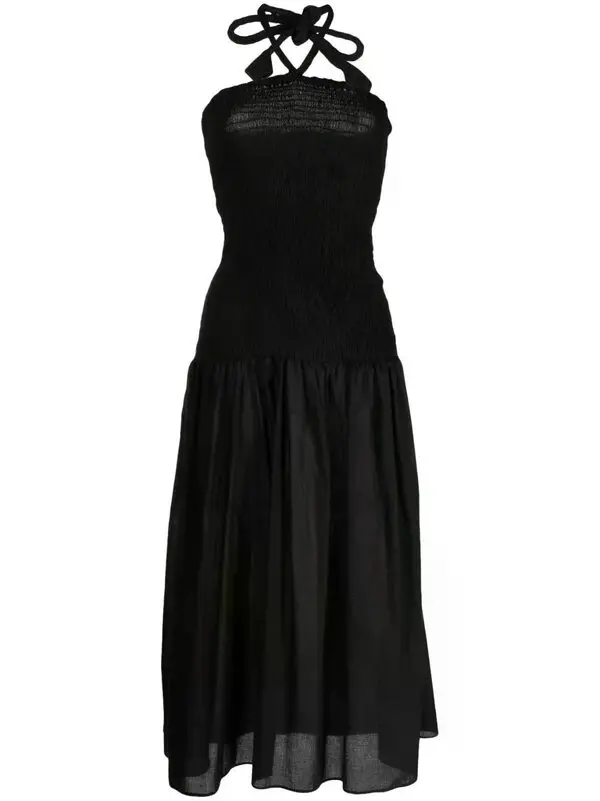 BAMBAH Shirred Panel Halterneck Dress