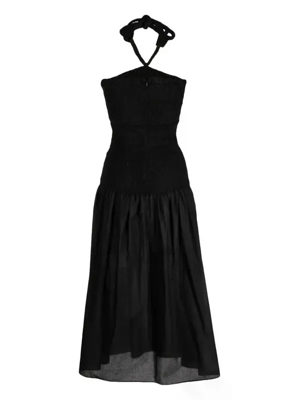 BAMBAH Shirred Panel Halterneck Dress