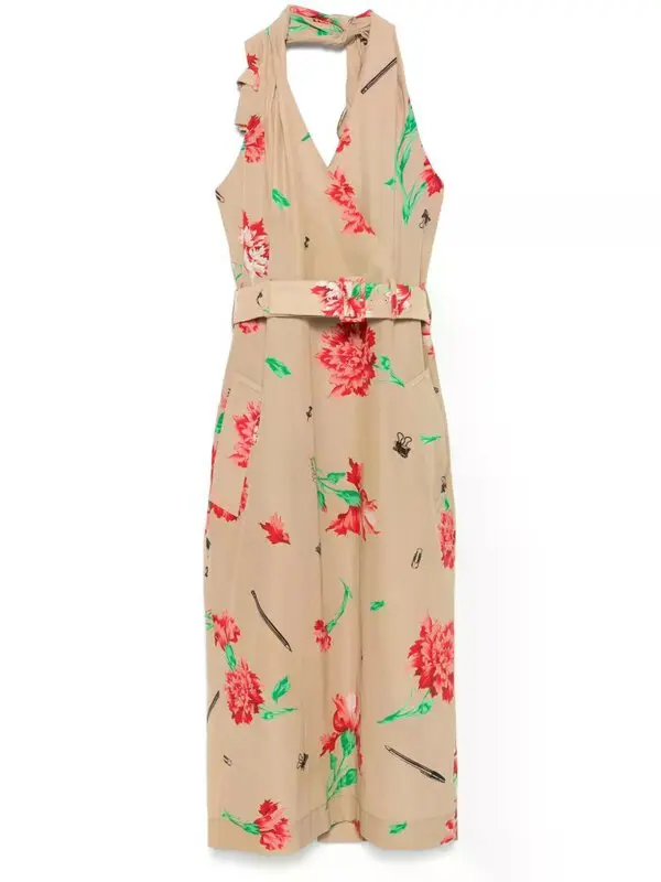 Moschino Belted Midi Dress - Neutrals