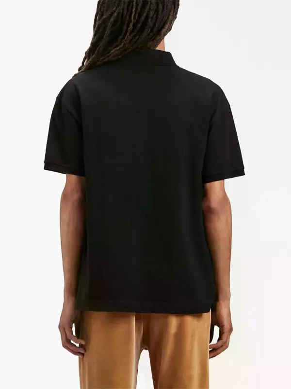 Palm Angels Logo-embroidered Cotton Polo Shirt - Black
