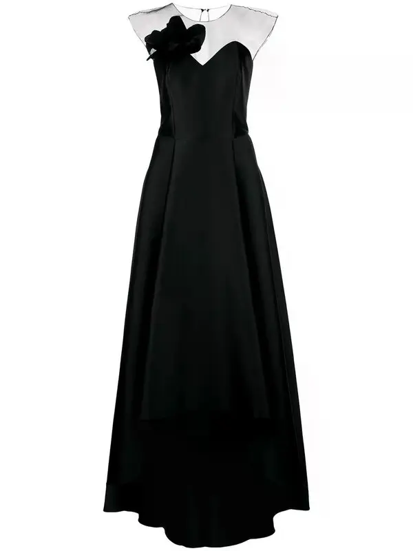 Sachin & Babi Blakely High-low Gown With Floral Appliqués