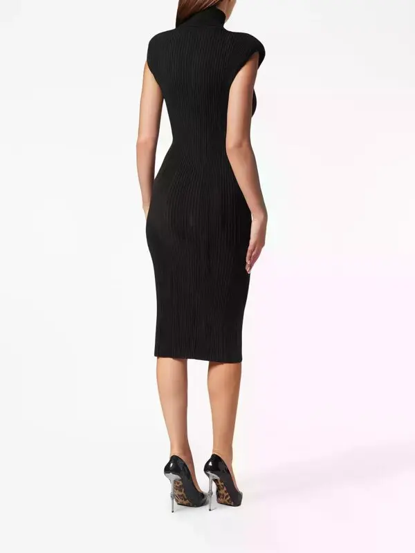 Philipp Plein Ribbed Knit Midi Dress