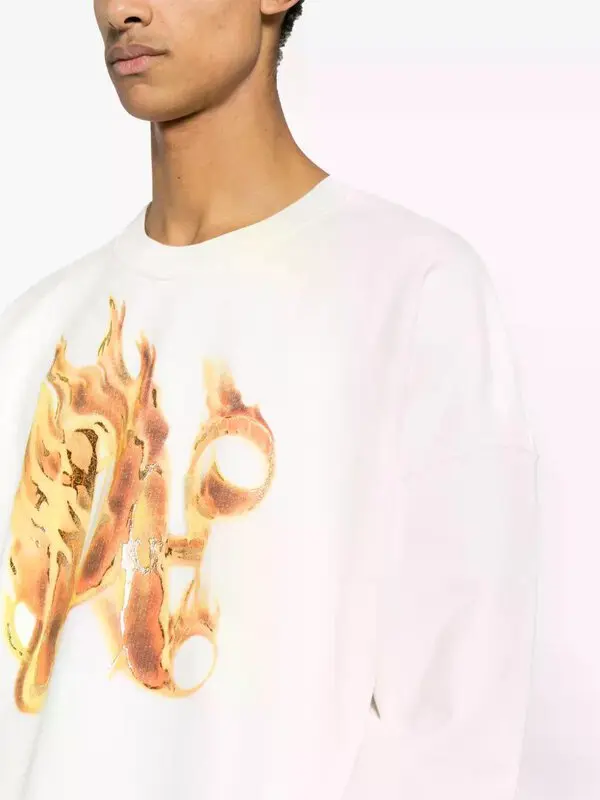 Palm Angels Flame Logo Print Sweatshirt
