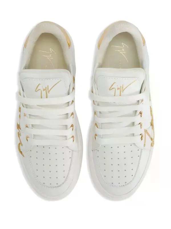 GIUSEPPE ZANOTTI Leather Logo Print Sneakers