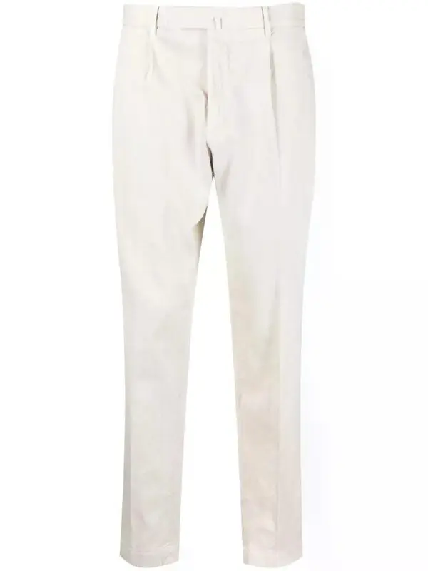 DELL'OGLIO Pleated Tapered-leg Trousers - Neutrals