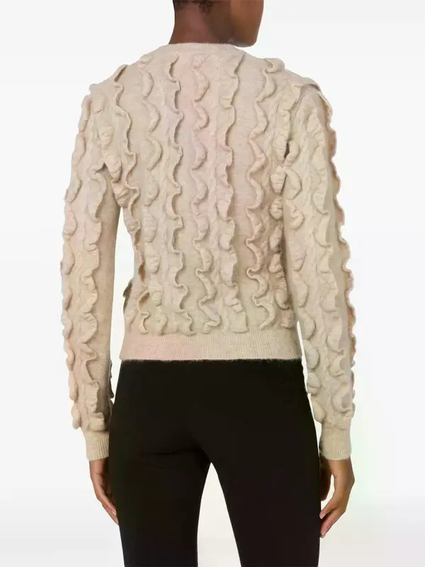 Moschino Ruffled Wool Blend Cardigan