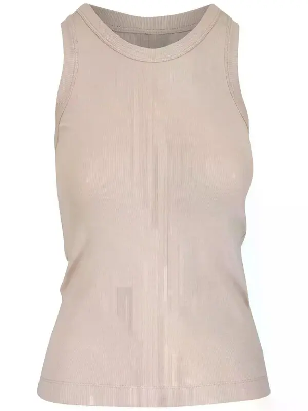 Brunello Cucinelli Fine-ribbed Tank Top With Monili Chain Detail - Neutrals