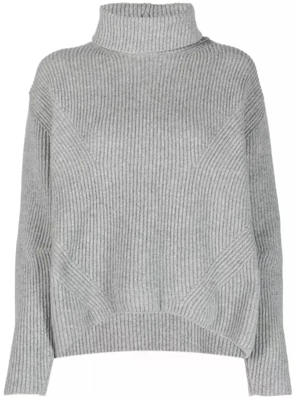 Pinko Ribbed Wool-cashmere Blend Roll Neck Jumper