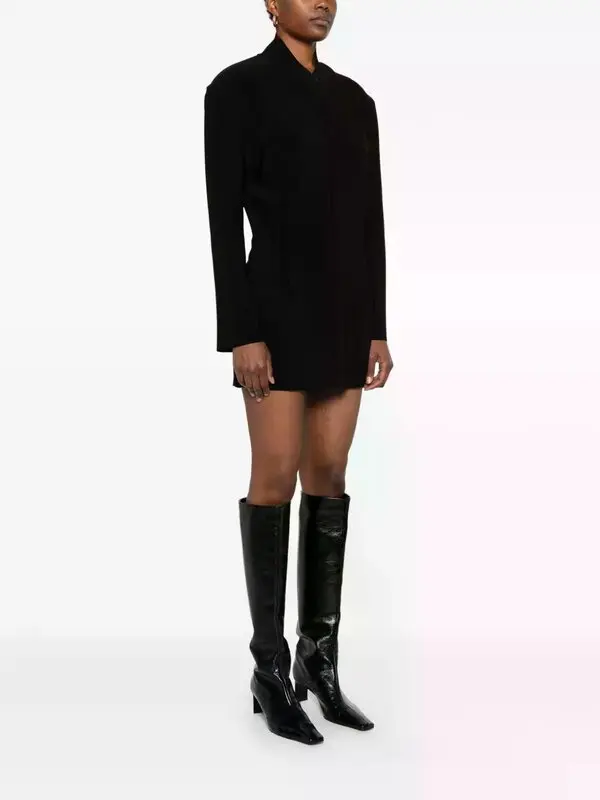 Norma Kamali Zip Up Mini Dress With Shoulder Pads