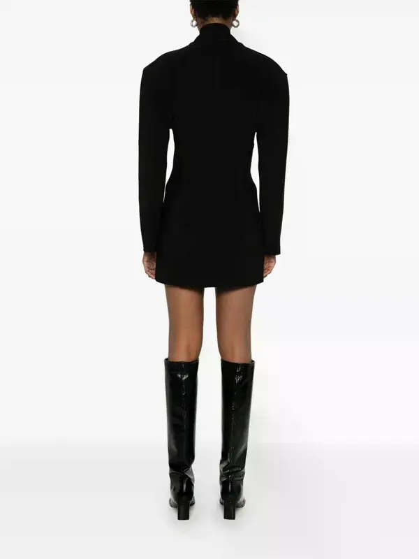Norma Kamali Zip Up Mini Dress With Shoulder Pads