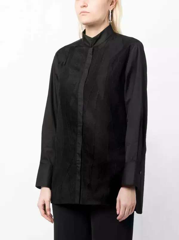 Shiatzy Chen Lace-detailing Long-sleeve Shirt - Black