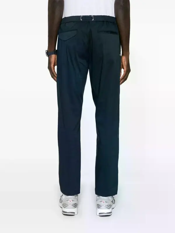 WHITE SAND Belted Elasticated-waist Trousers - Blue