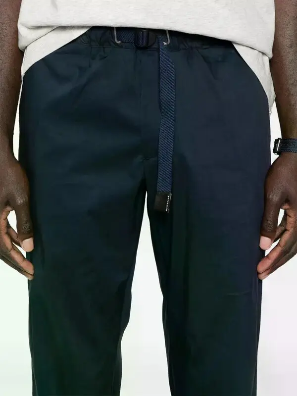 WHITE SAND Belted Elasticated-waist Trousers - Blue