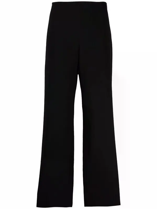 Emporio Armani High-waisted Wide-leg Trousers - Black