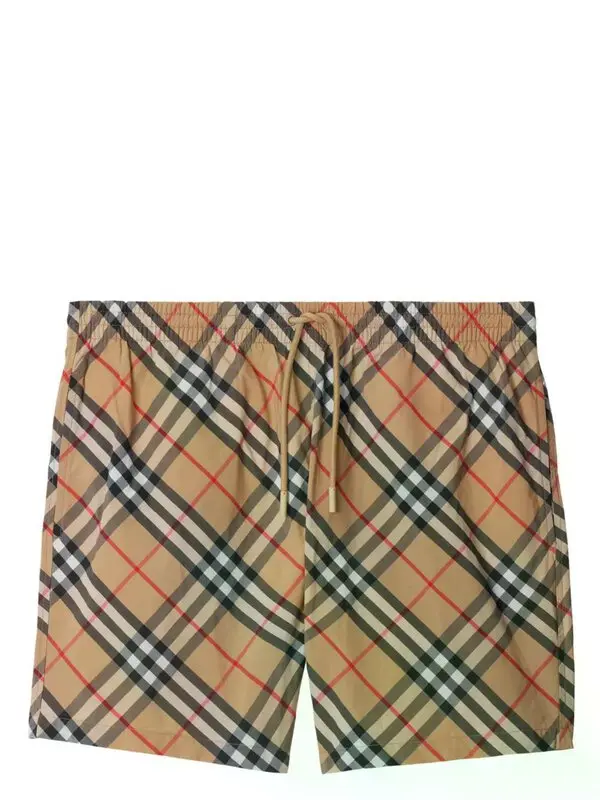 Burberry Check Swim Shorts - Neutrals