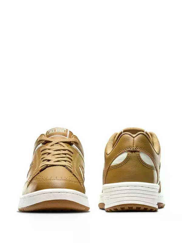CONVERSE Leather Lace-up Sneakers With Appliqué Logo - Brown