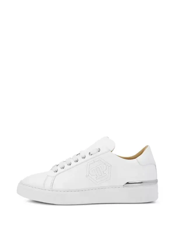 Philipp Plein Hexagon Logo Leather Sneakers