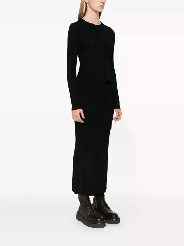 TWINSET Ribbed Knit Cut-out Maxi Dress