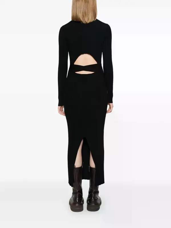 TWINSET Ribbed Knit Cut-out Maxi Dress